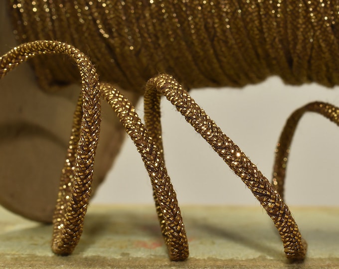 6 Feet Vintage Brown and Gold Metallic Braid Gimp Passementerie ...