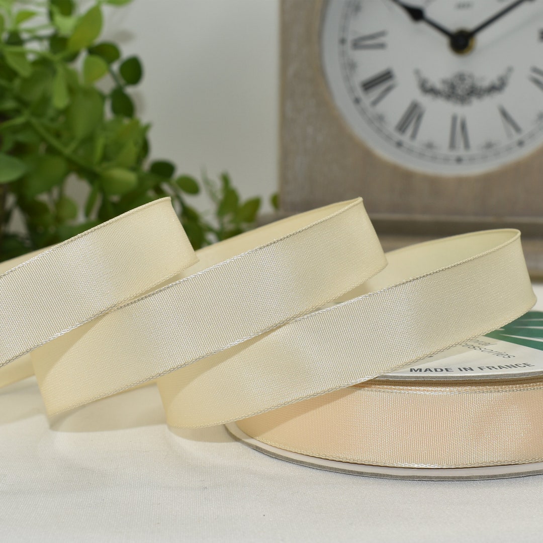 10 Feet French Wired Ribbon Creamy Ivory Taffeta Wired Ribbon 11/16 ...