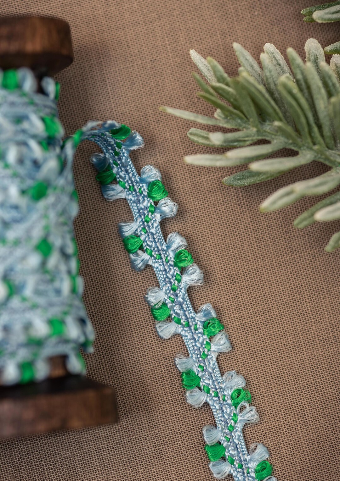 6ft Blue Green Picot Trim, 7/16"w, Vintage, Petite, Doll, Sewing ...