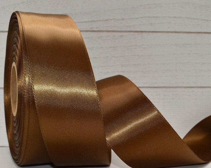 50 Yards Solid Brown Double Faced Satin Ribbon 1.5 Inches Wide - Etsy