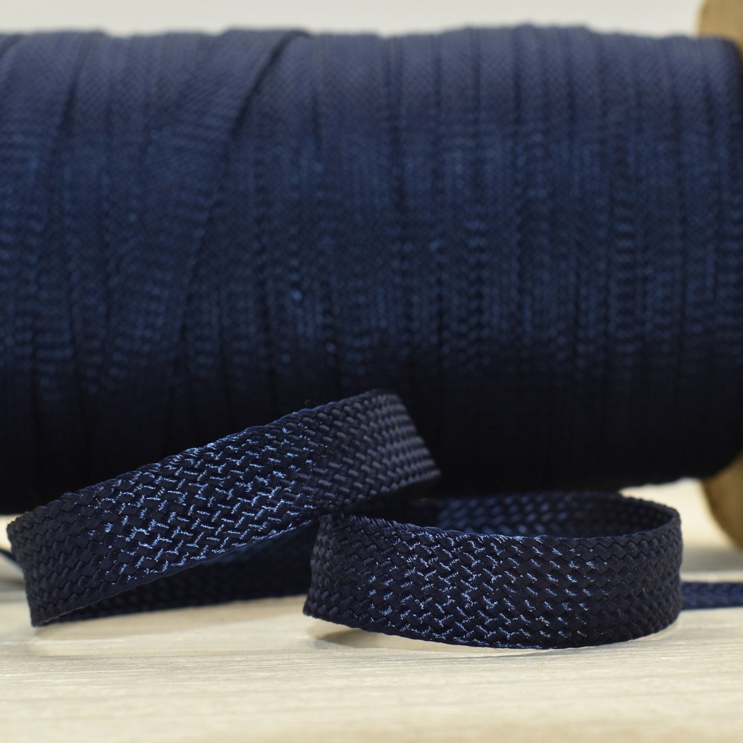 6 Feet Vintage Navy Blue Woven Flat Braid Trim (1/2" Wide) Doll Trim ...