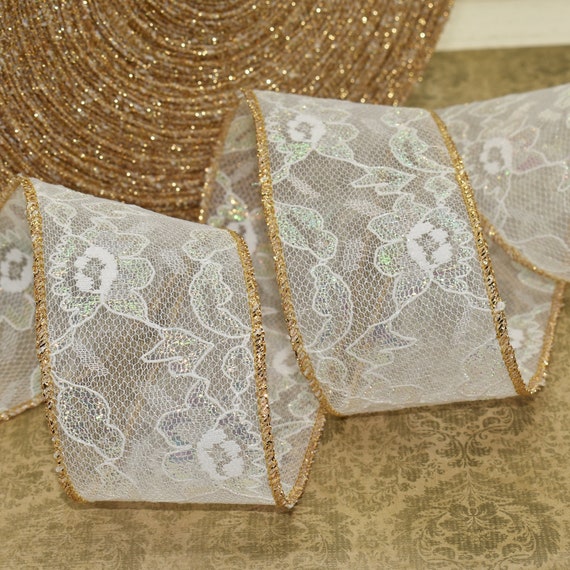 9 Feet not Wired Vintage Iridescent White Double Lace - Etsy
