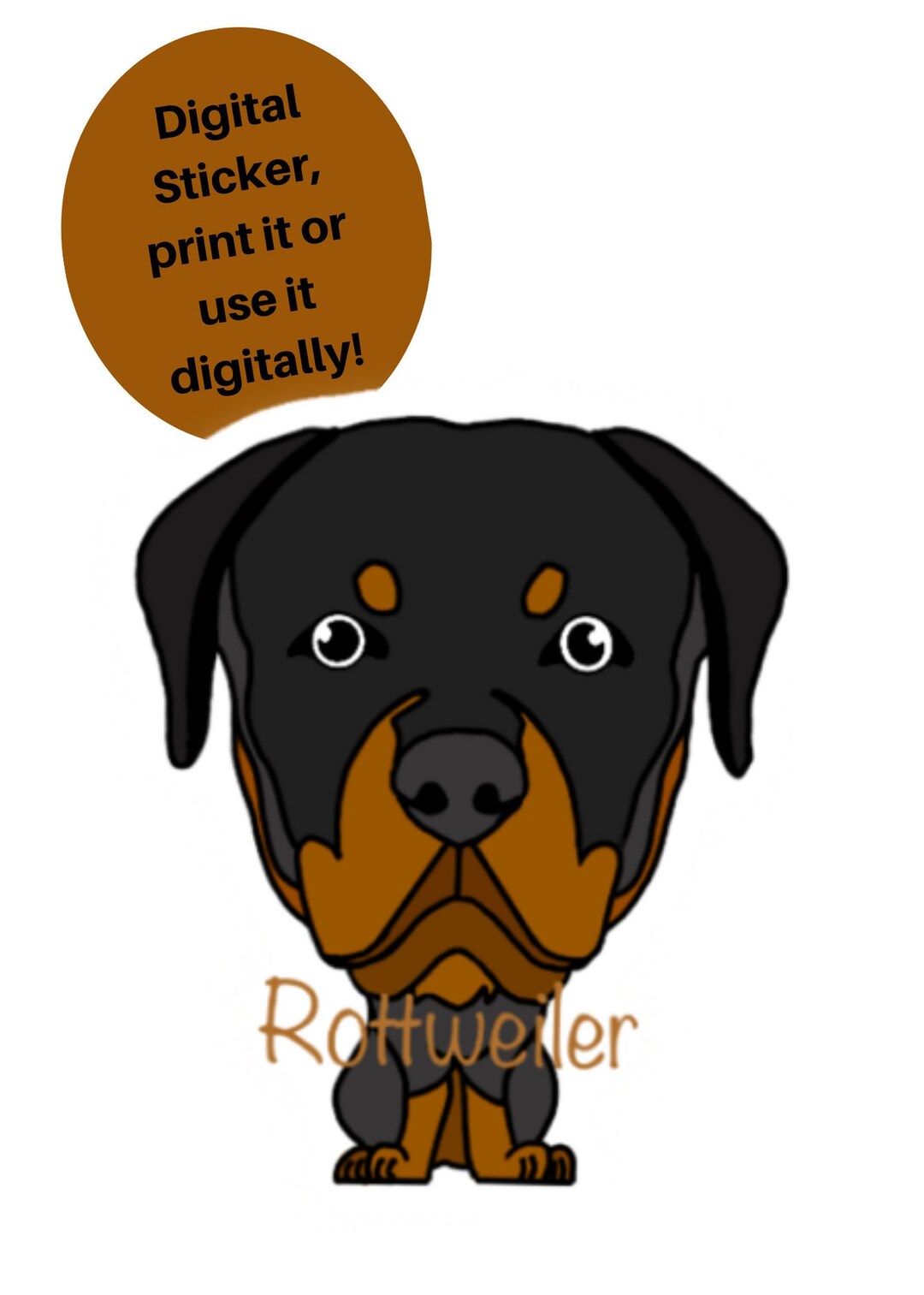 Digital Stickers, Rottweiler Stickers, Dog Stickers - Etsy