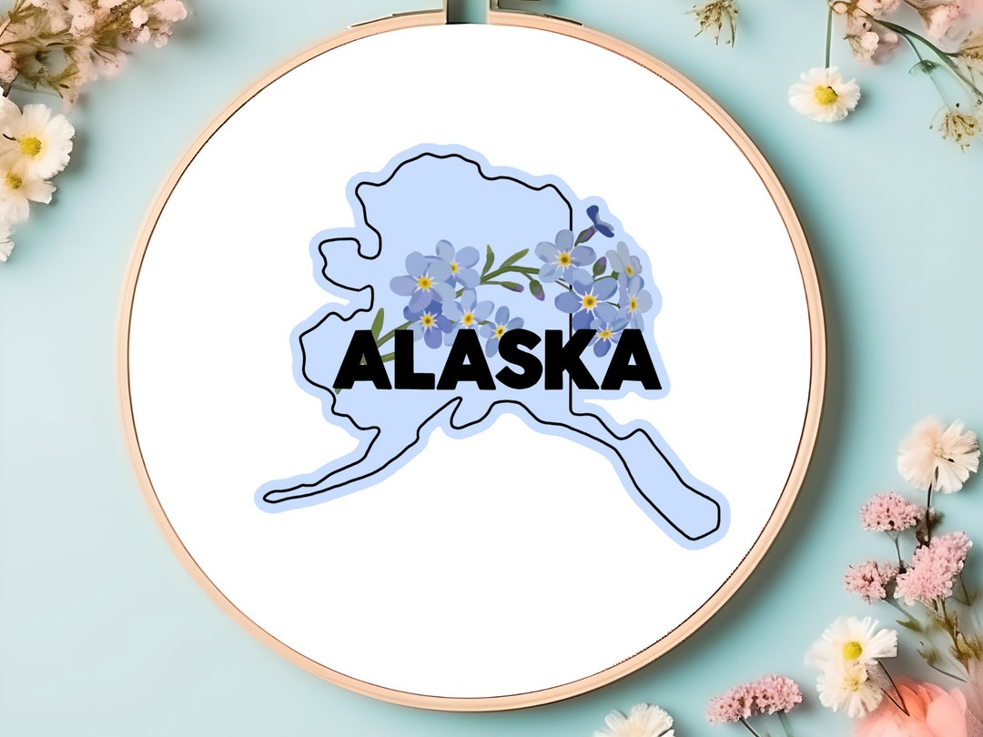 Digital Cross Stitch Pattern L Alaska Cross Stitch L State Cross Stitch ...