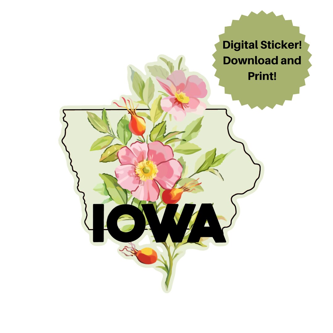 Iowa Sticker L Digital Sticker Download L State Sticker - Etsy
