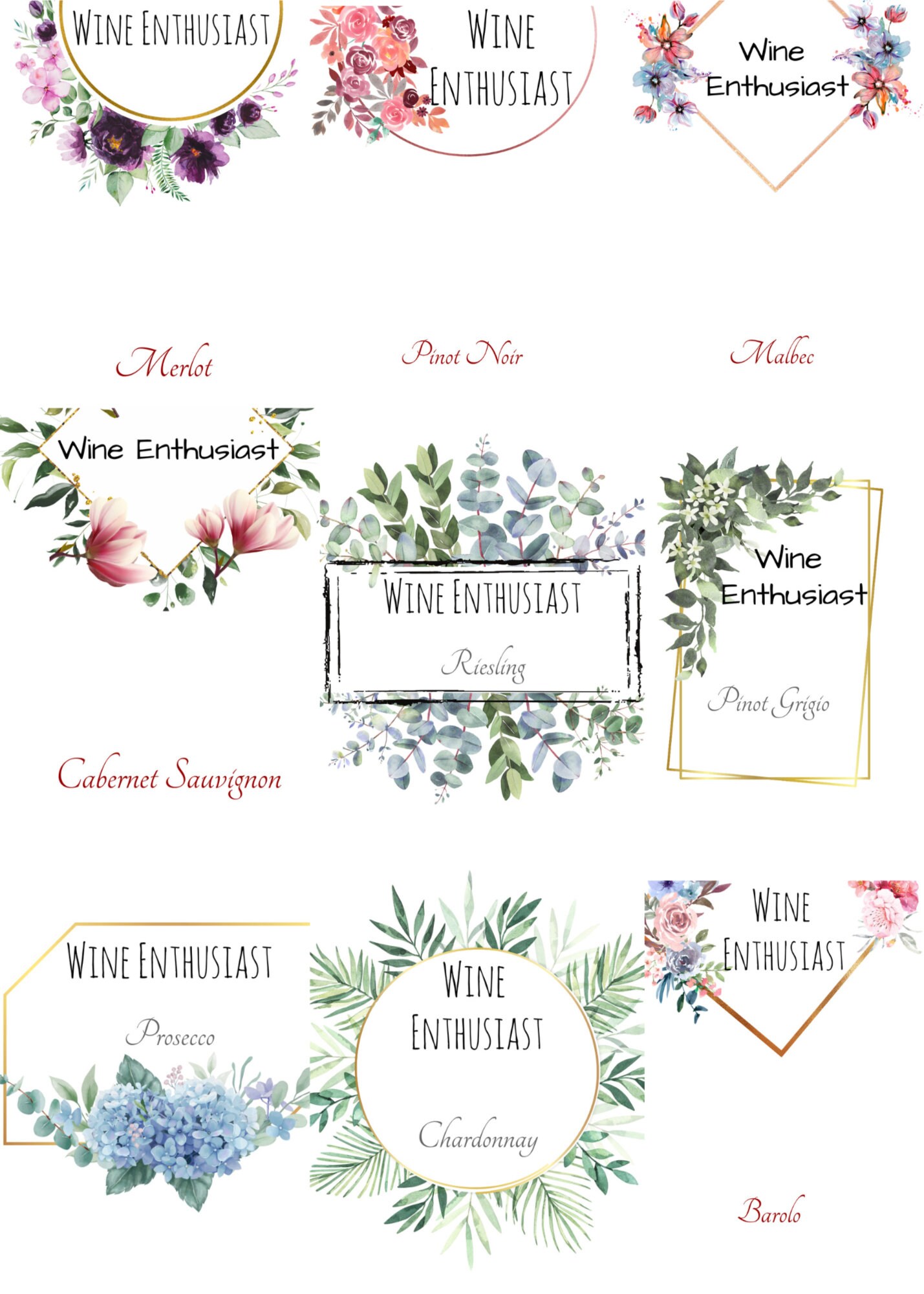 Wine Label, Label, Organization, Wine, Digital Download, Printable - Etsy