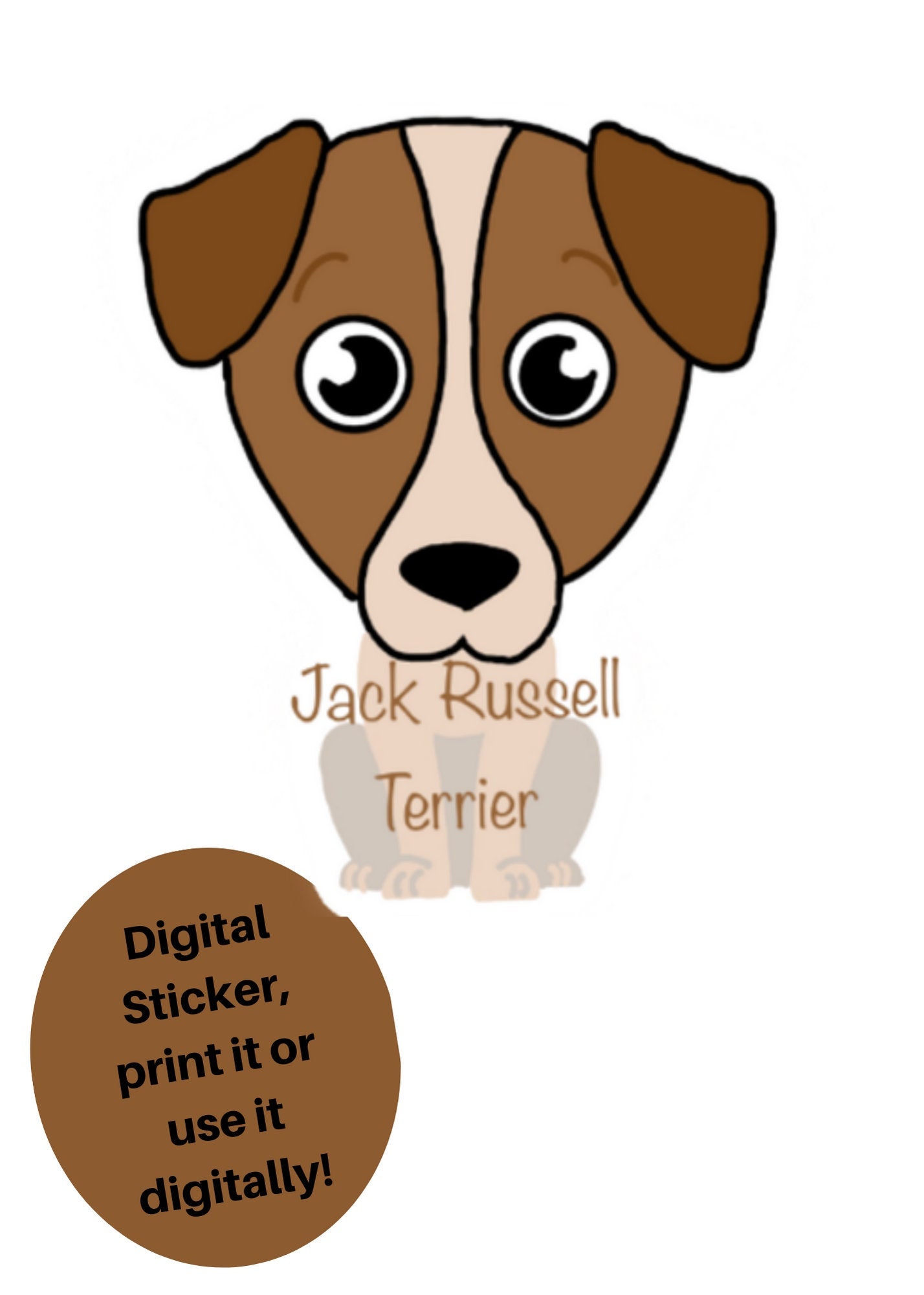 Digital Stickers, Jack Russell Terrier Sticker, Dog Stickers - Etsy
