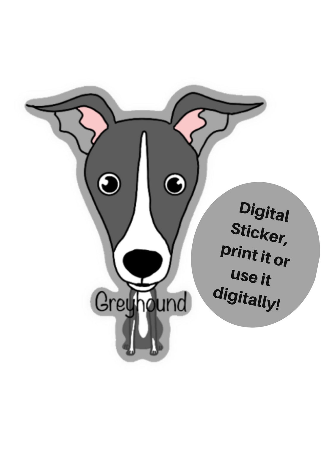 Digital Stickers, Greyhound Stickers, Dog Stickers - Etsy