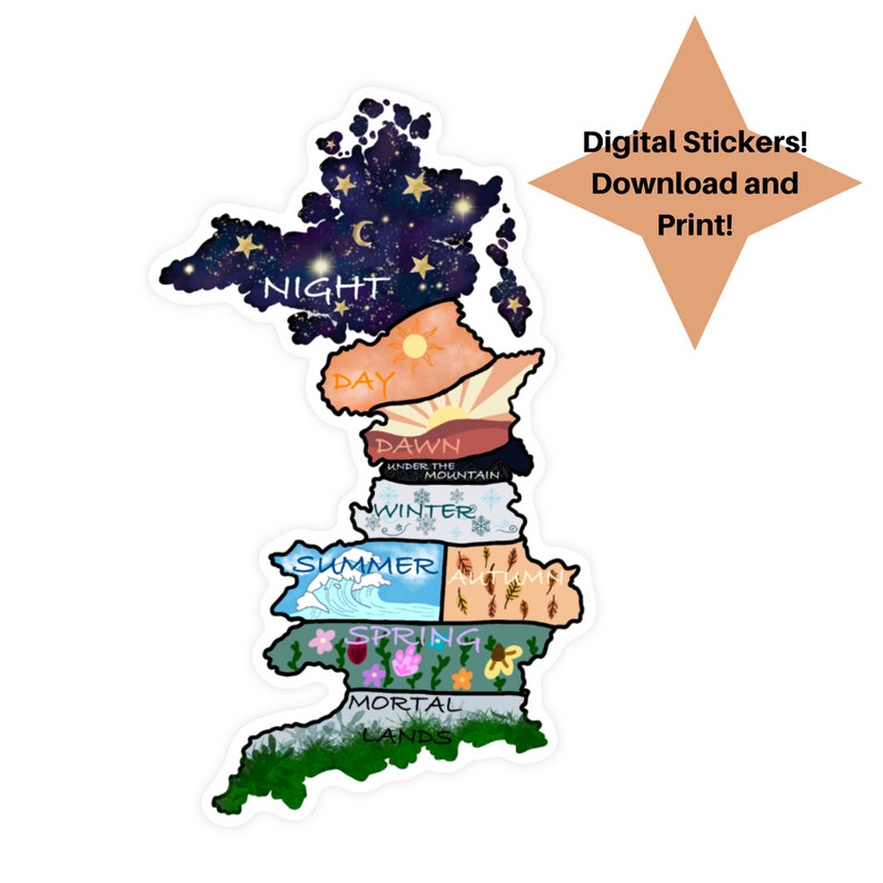 Acotar Stickers L A Court of Thorns and Roses Series L Digital Stickers ...