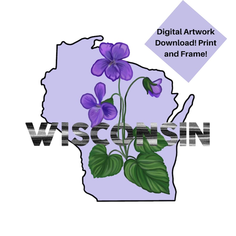 Digital Artwork, Wisconsin State Flower Digital Download - Etsy