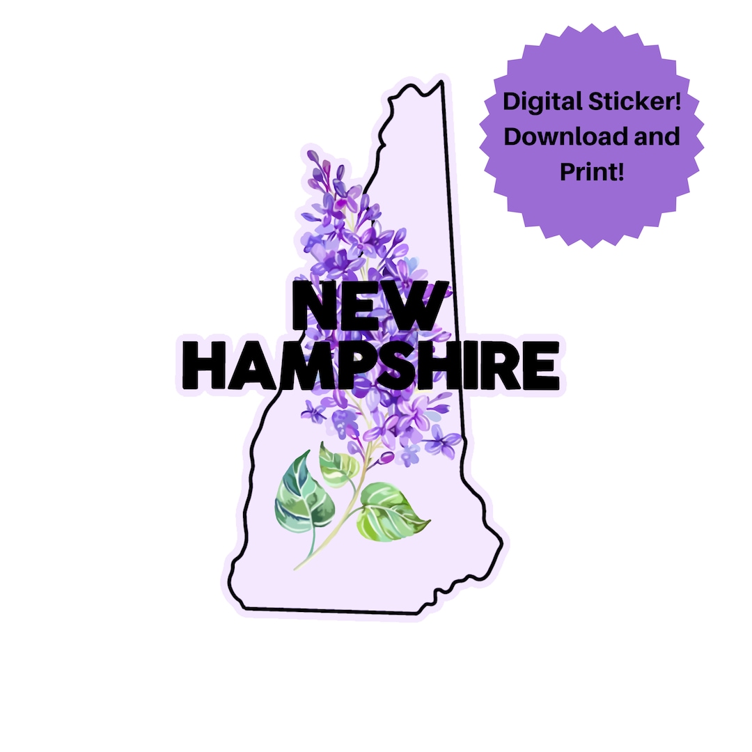 New Hampshire Sticker L Digital Sticker Download L State Sticker - Etsy