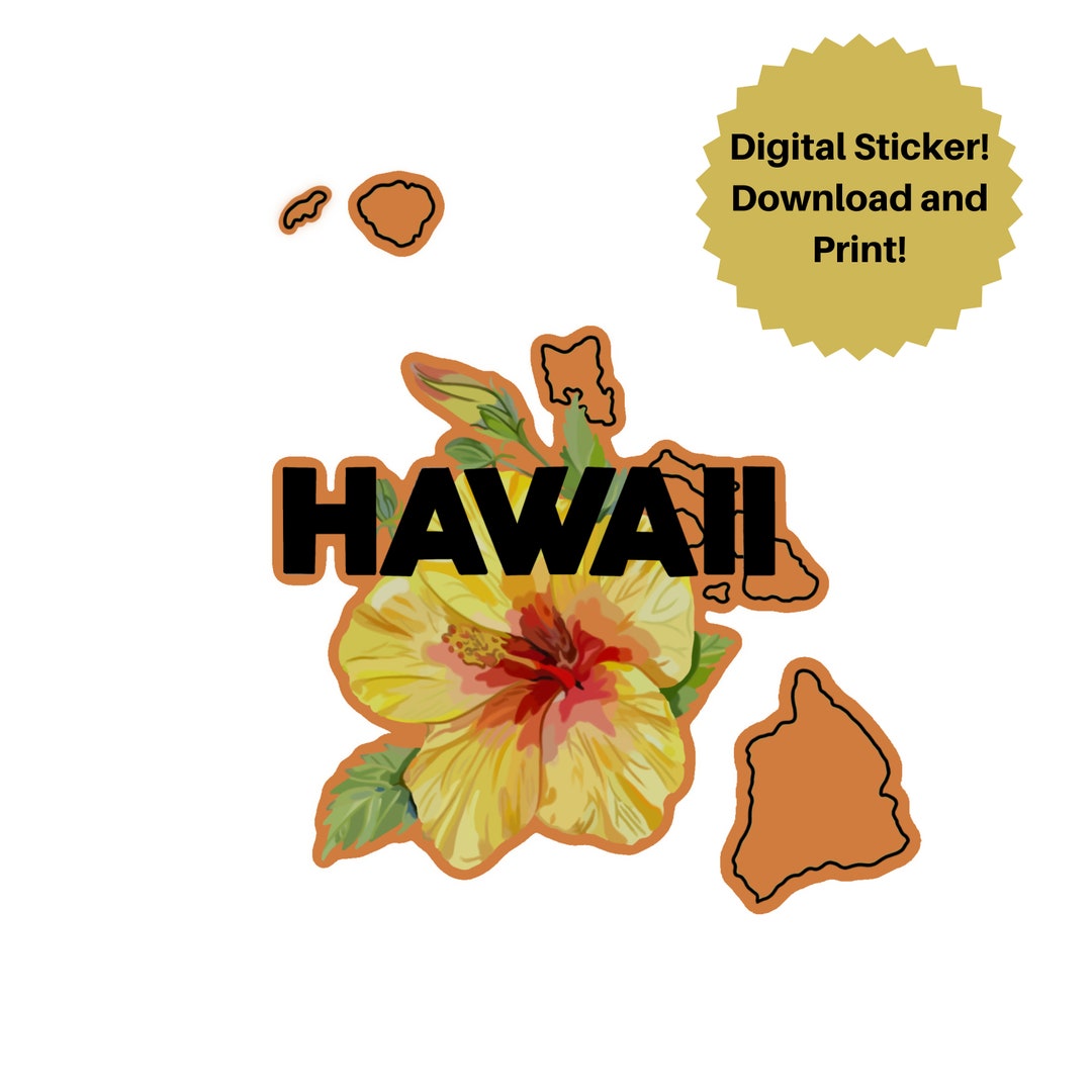 Hawaii Sticker L Digital Sticker Download L State Sticker - Etsy