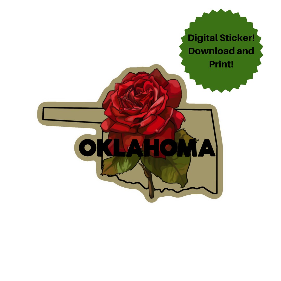 Oklahoma Sticker L Digital Sticker Download L State Sticker - Etsy