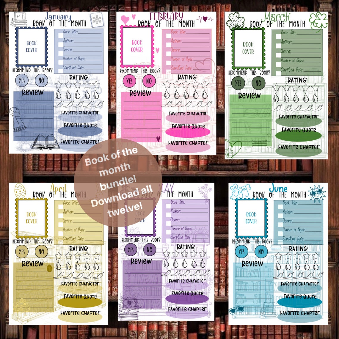 Book of the Month Templates L Book Review Templates L Printable ...