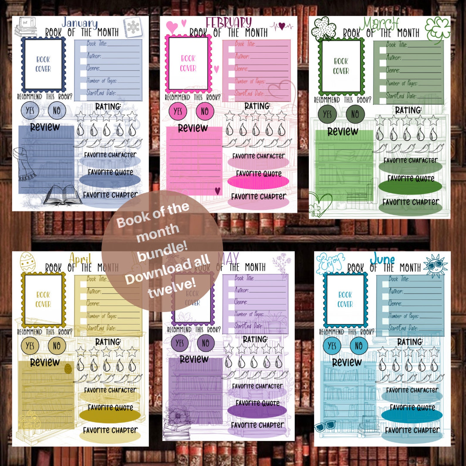 Book of the Month Templates L Book Review Templates L Printable ...