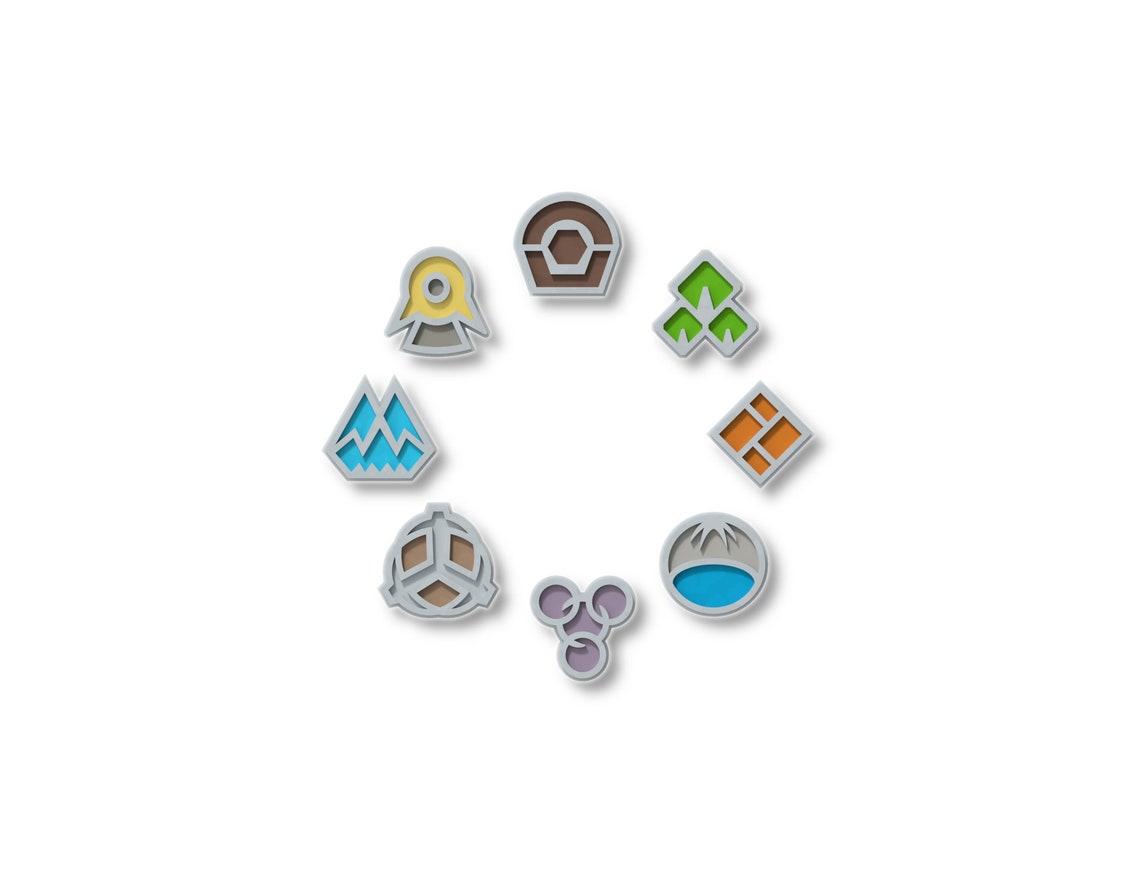 Pokemon: Sinnoh Badges [3D Print File] - Etsy