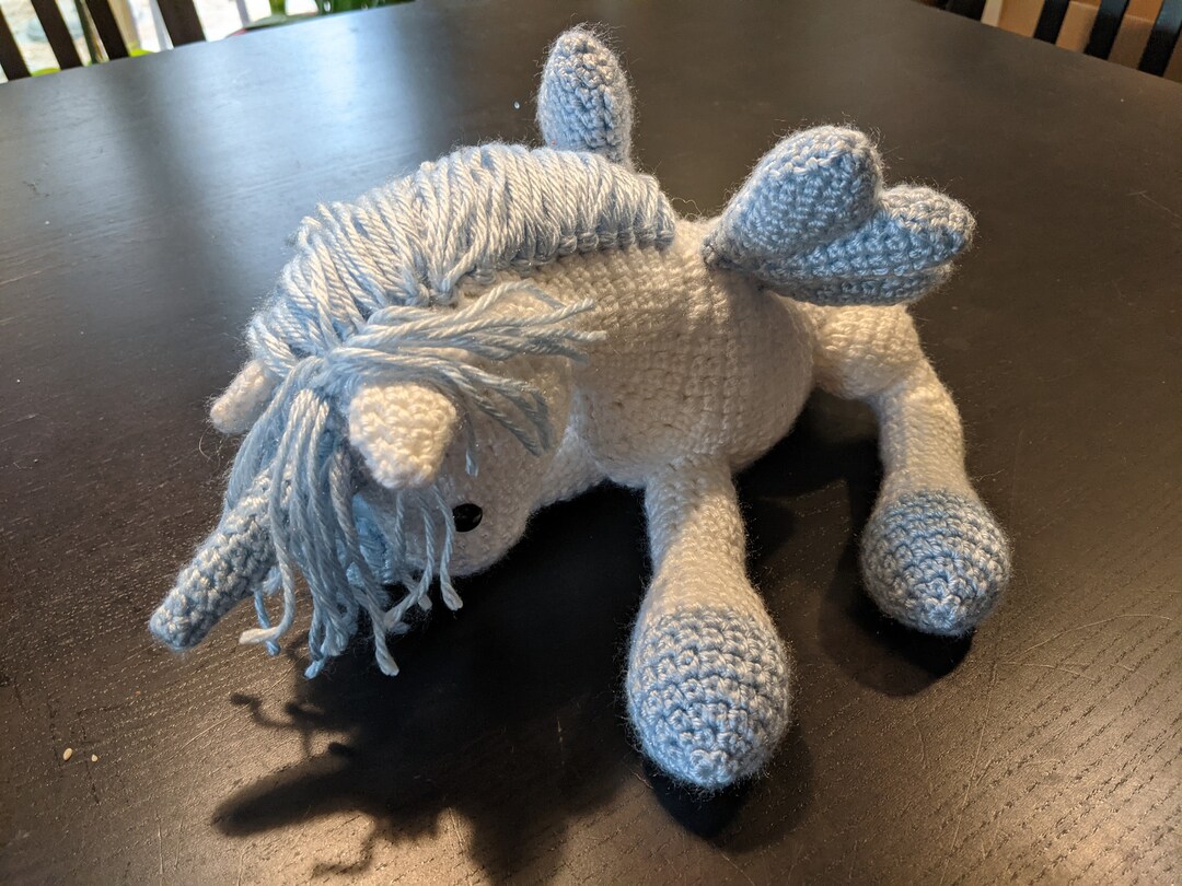 Light Blue Mini Crochet Unicorn - Etsy