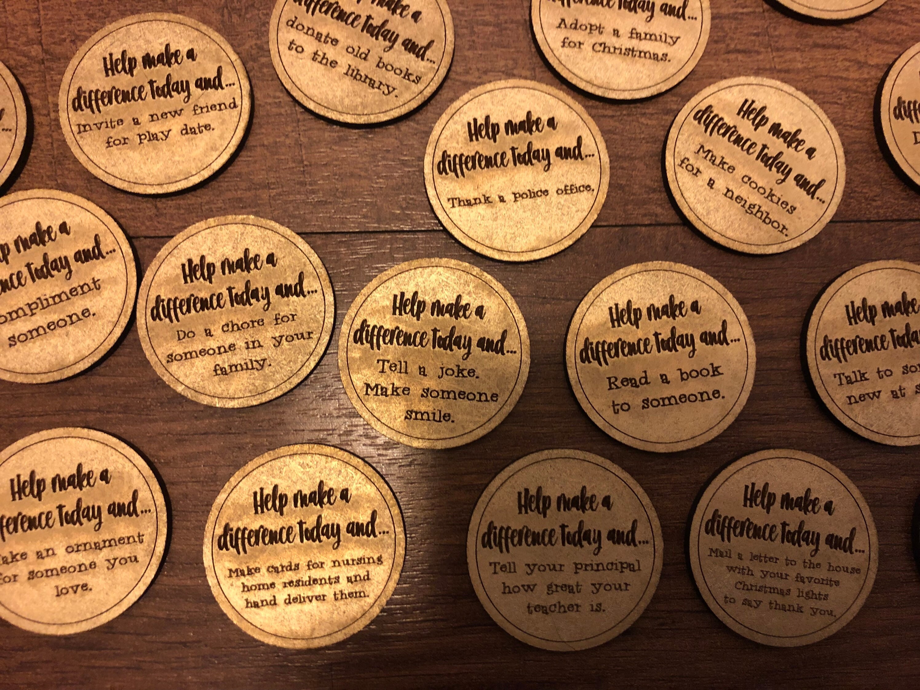 Random Acts of Kindness Tokens | Winter Farmhouse Decor | Advent ...