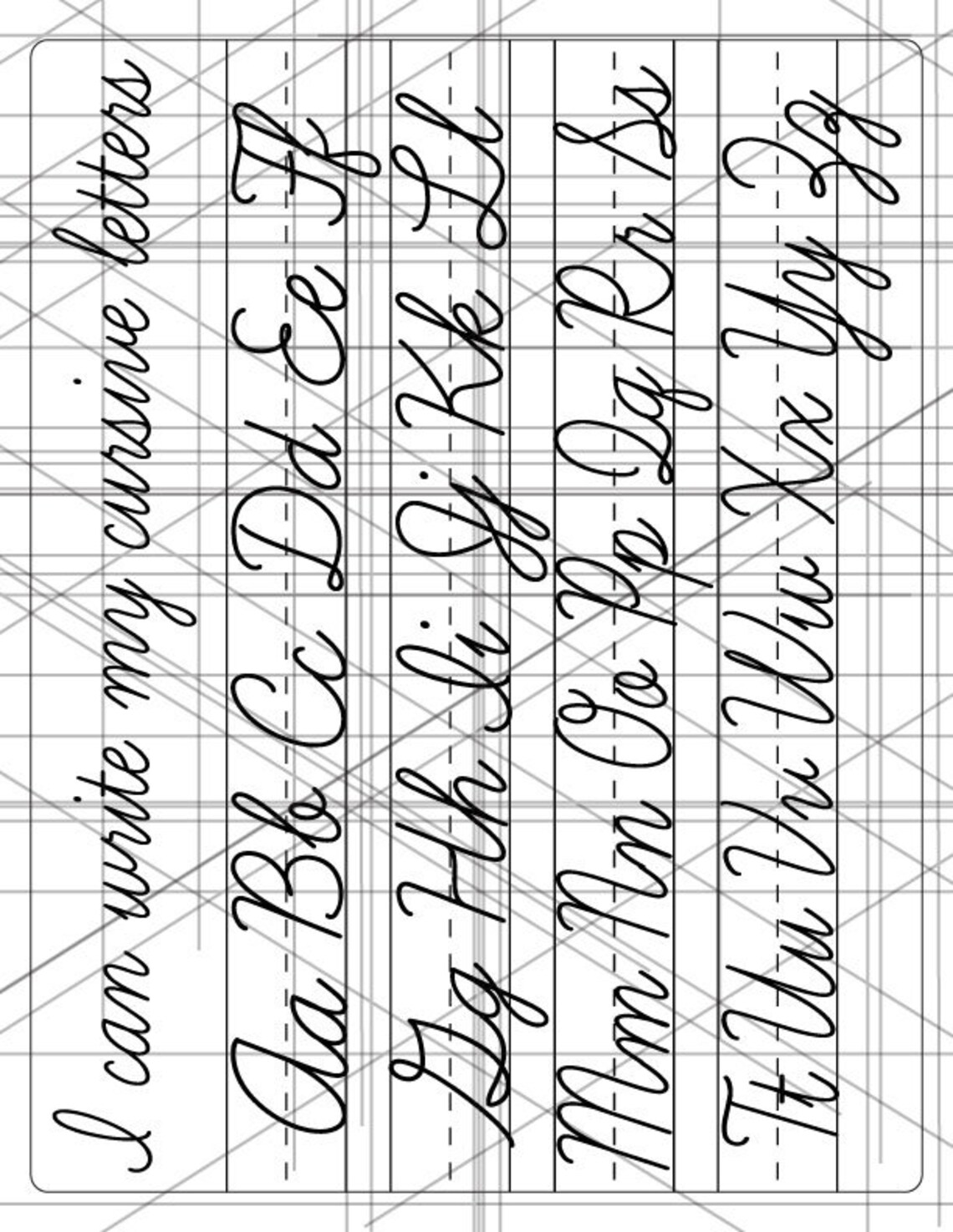 Cursive Letters Dry Erase Writing Practice Tracing Board | Digital Cut ...