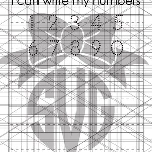 Dashed Numbers Dry Erase Writing Practice Tracing Board | Digital Cut ...