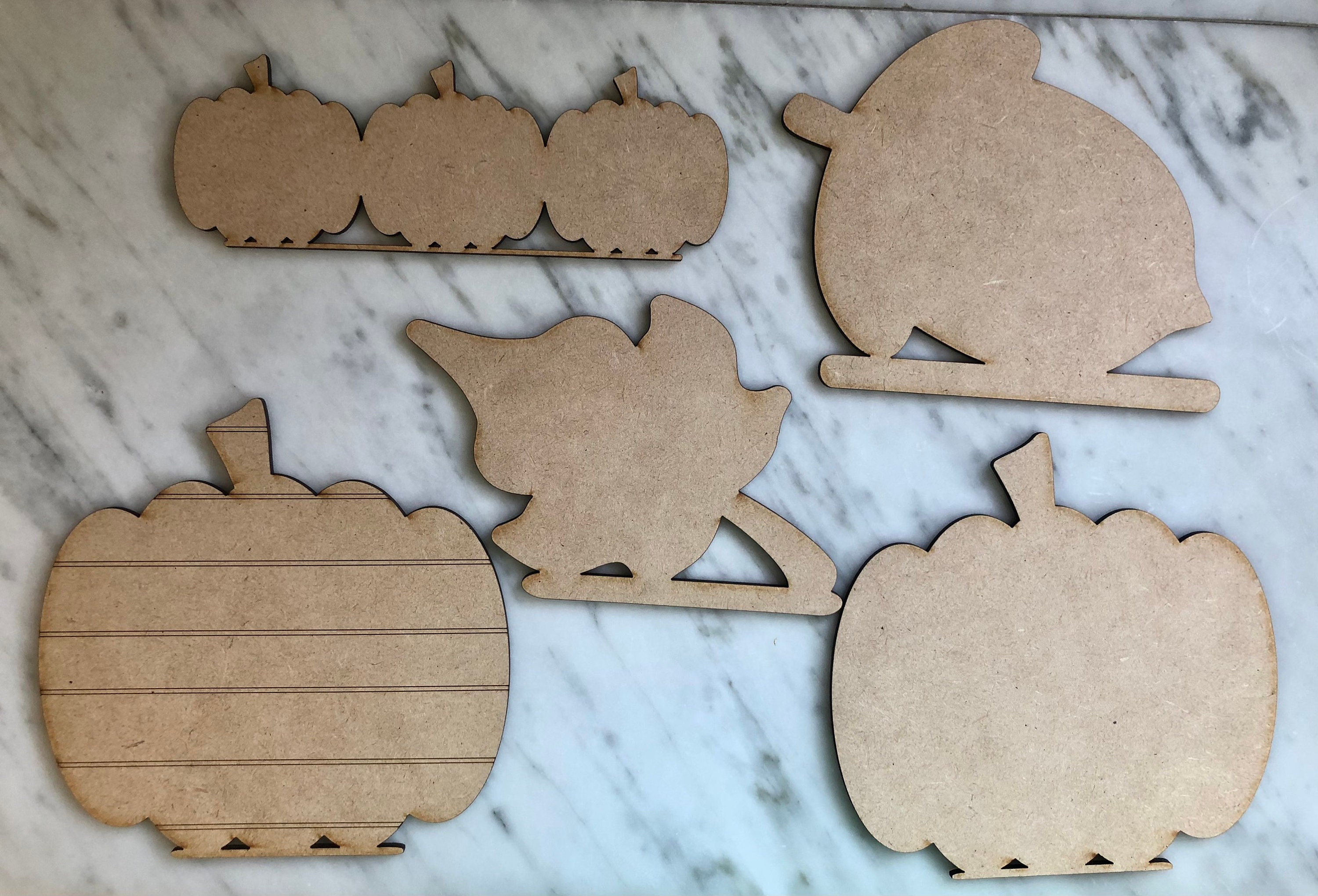 Fall Farmhouse Shape Craft Cutouts With Stands Fall - Etsy