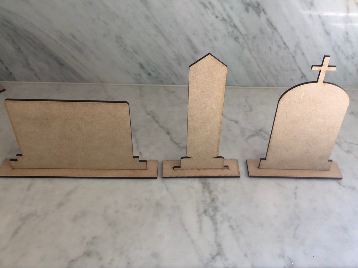 Spooky Tombstone Craft Cutouts With Stands Halloween Decor - Etsy