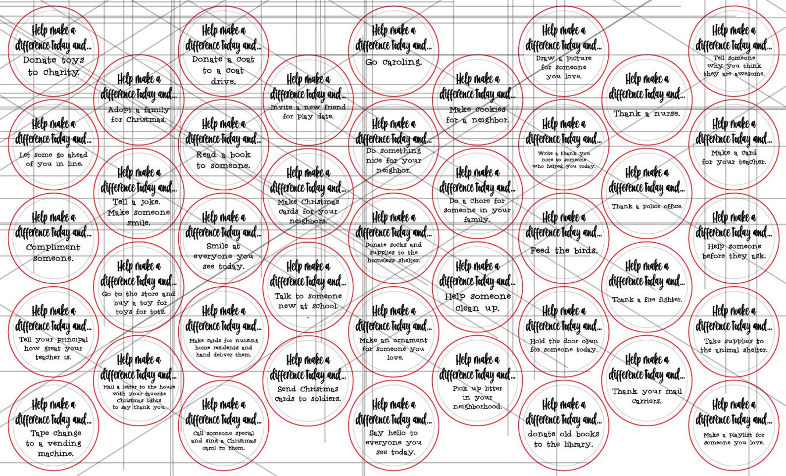 Random Acts of Kindness Tokens | Winter Farmhouse Decor | Advent ...