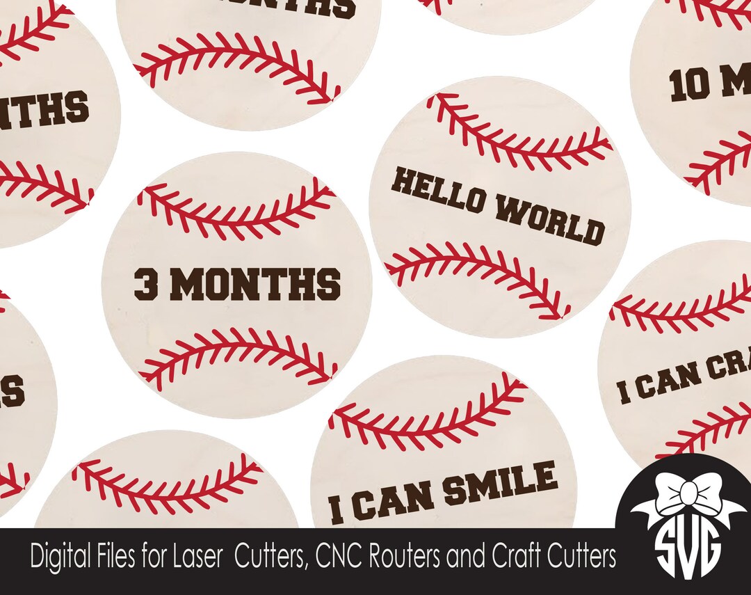 Baseball Baby Monthly Milestone Photo Markers | Digital Cut File ...