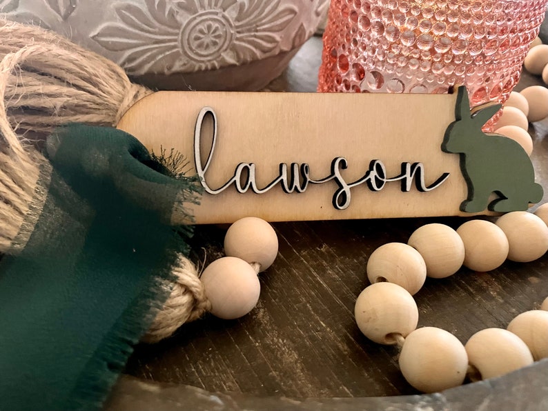 Bunny Name Tag | Easter Tag SVG | Digital Cut File | Glowforge ...