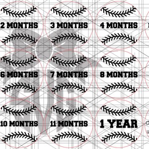 Baseball Baby Monthly Milestone Photo Markers | Digital Cut File ...