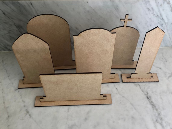 Spooky Tombstone Craft Cutouts With Stands Halloween Decor - Etsy