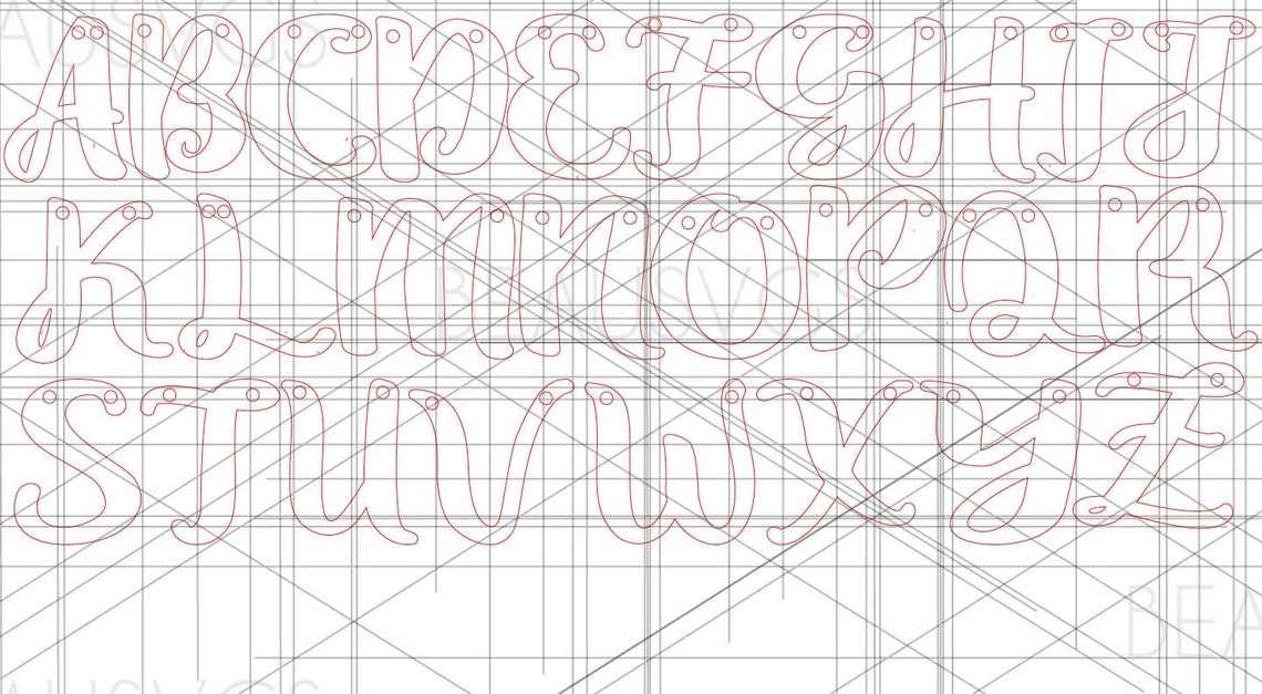 A-Z Script Letters for Banners and Garland | Digital Cut File ...