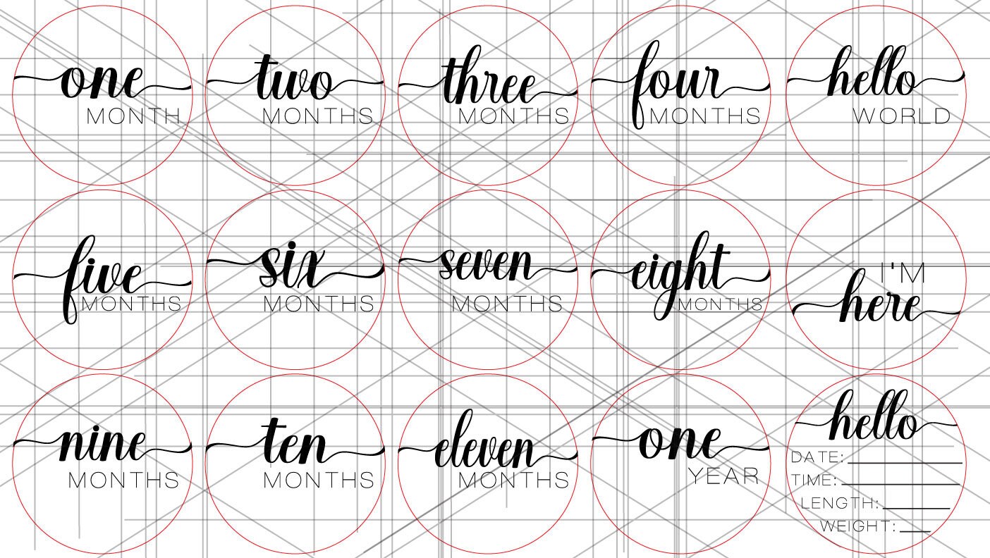 Baby Monthly Milestone and Holiday Photo Markers | Digital Cut File ...