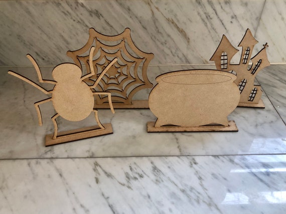 Spooky Shapes Craft Cutouts With Stands Halloween Farmhouse - Etsy