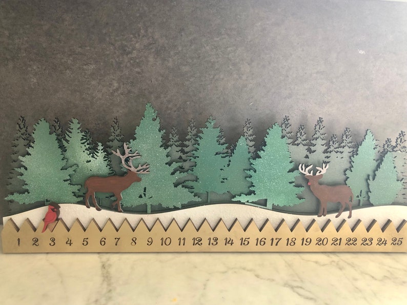 Winter Forest Advent Calendar Christmas Decor Farmhouse - Etsy