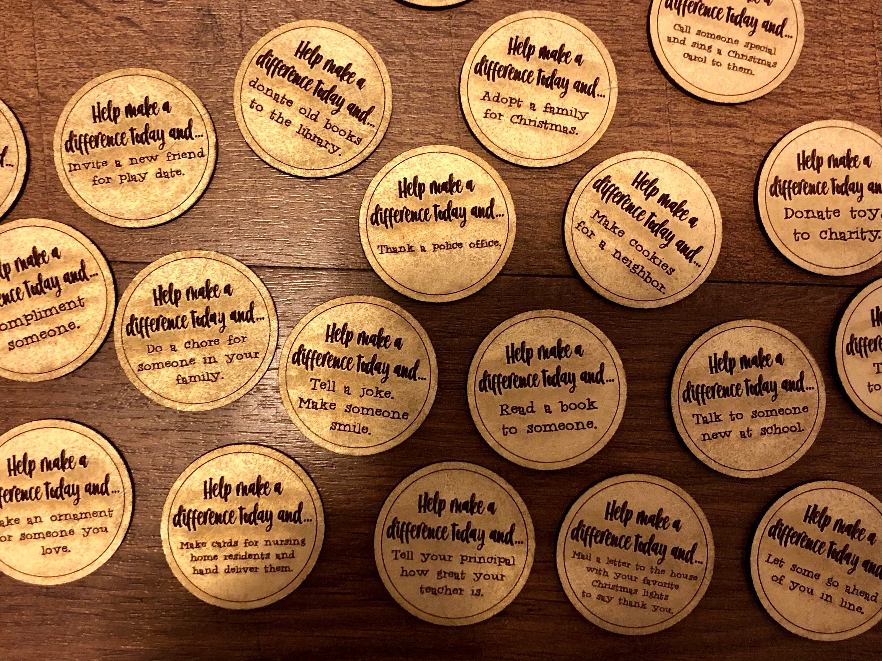 Random Acts of Kindness Tokens | Winter Farmhouse Decor | Advent ...