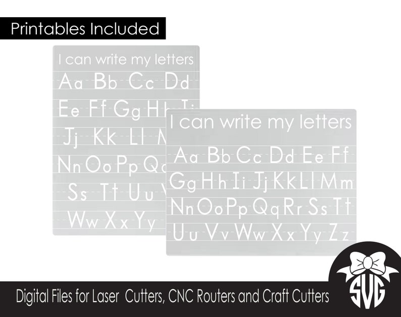 Dry Erase Alphabet Practice Tracing Board Digital Cut File | Etsy