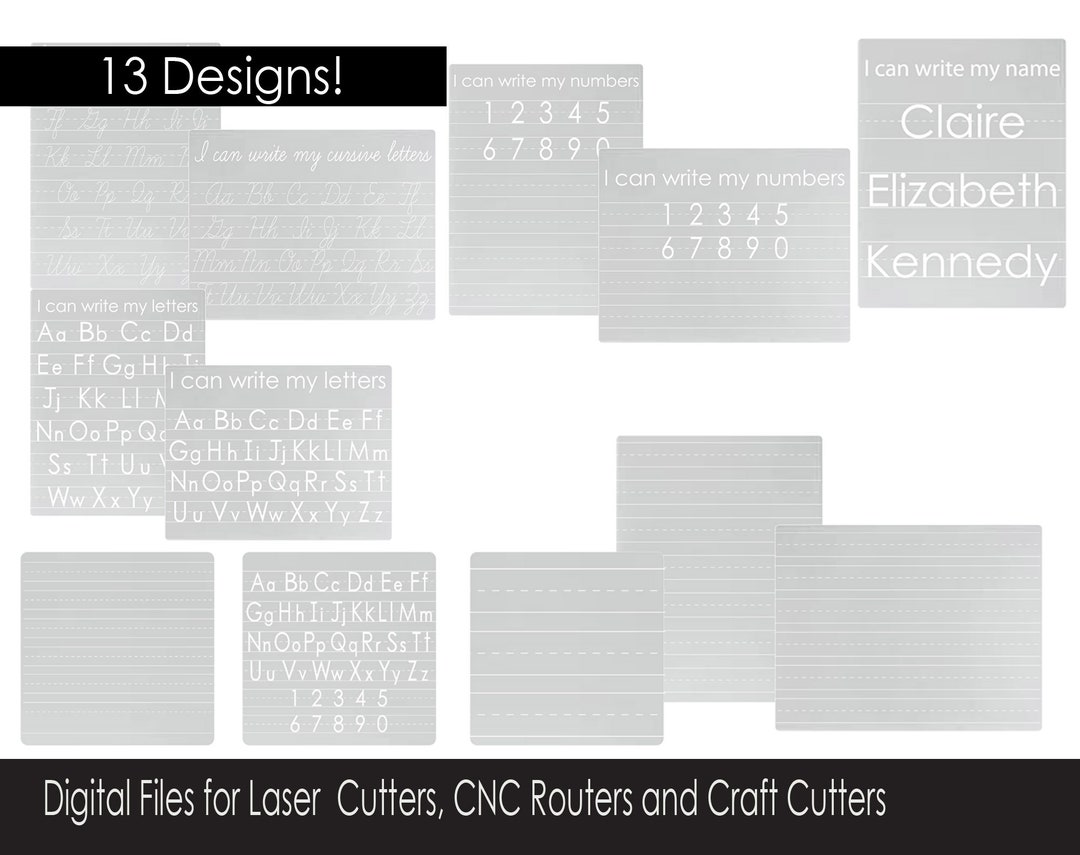 Dry Erase Writing Practice Tracing Board Collection | Digital Cut File ...