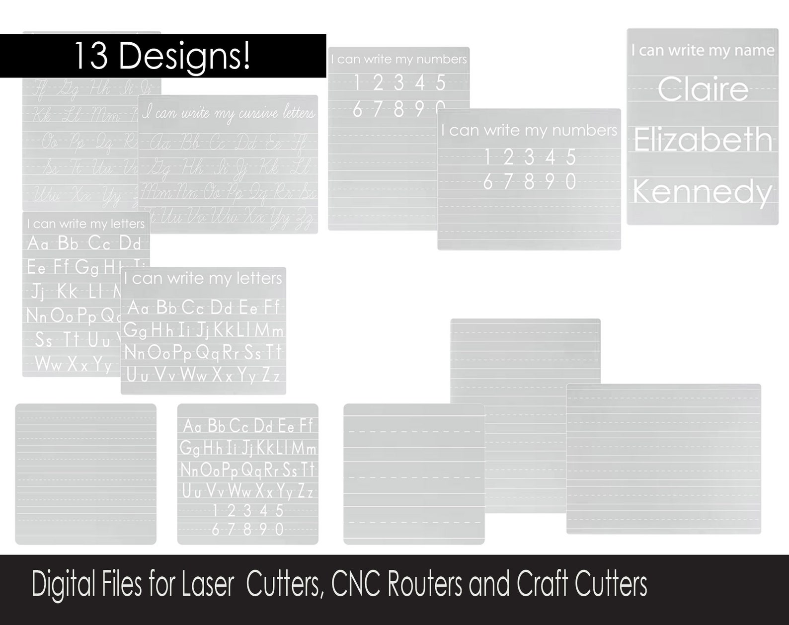 Dry Erase Writing Practice Tracing Board Collection Digital - Etsy