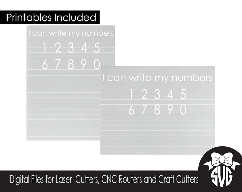 Dry Erase Writing Practice Tracing Board Collection | Digital Cut File ...