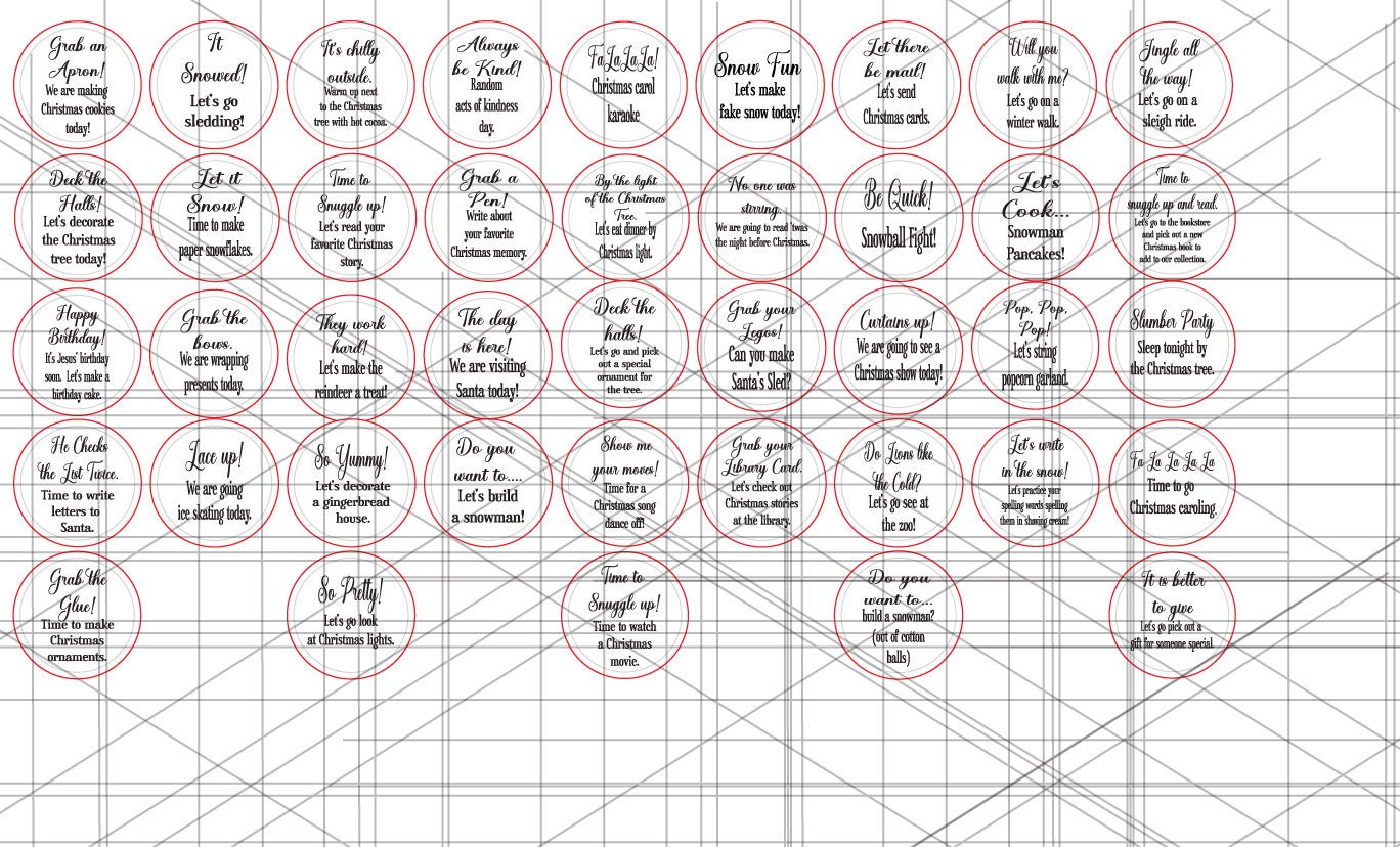 Christmas Activity Tokens | Winter Farmhouse Decor | Advent | Digital ...