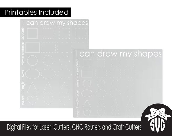 Dry Erase Shapes Practice Tracing Board Digital Cut File - Etsy