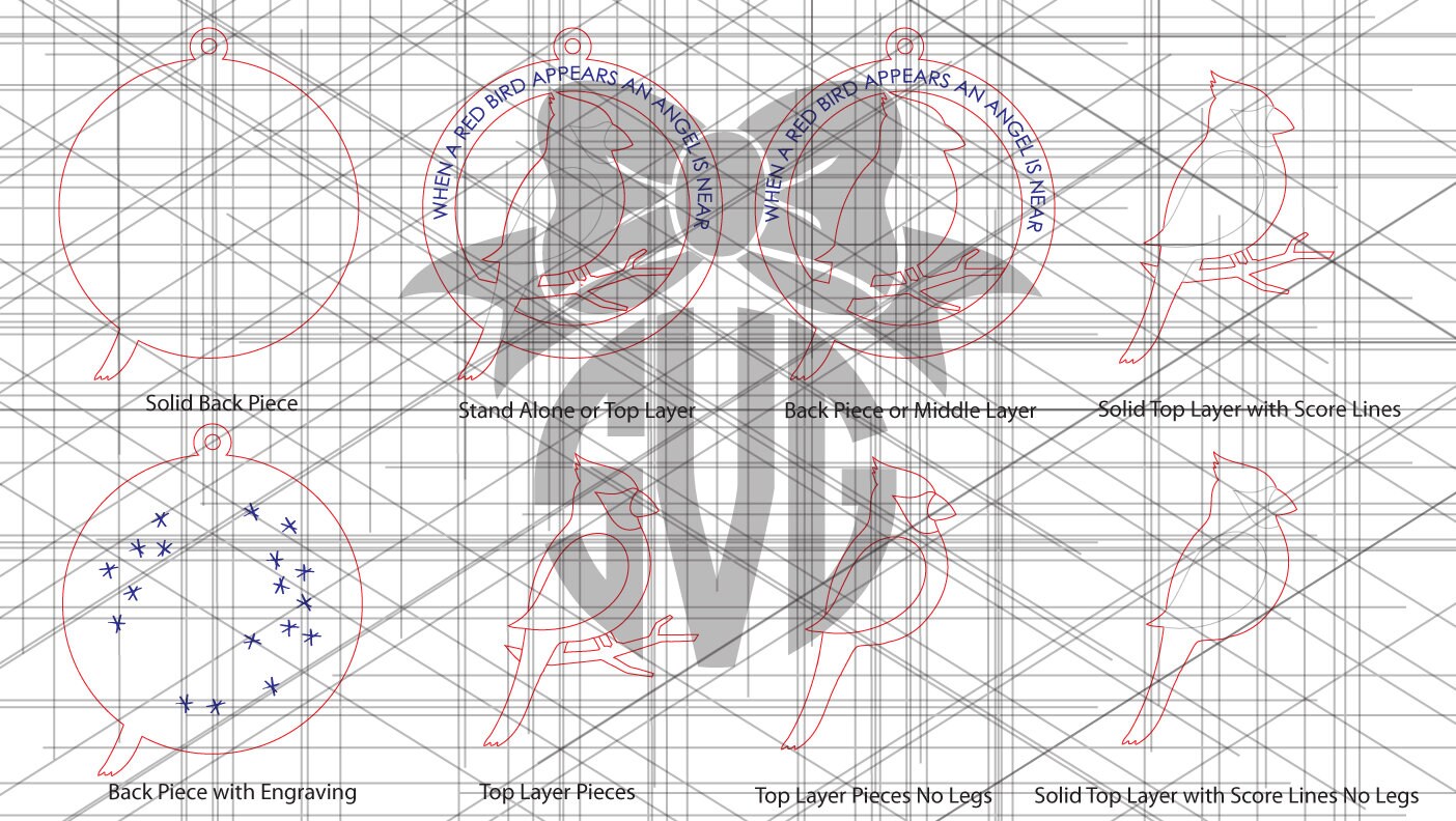 Cardinal Memorial Ornament | Digital Cut File | Glowforge | SVG DXF - Etsy