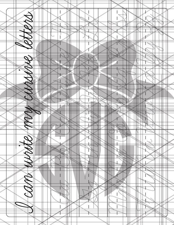 Dashed Cursive Letters Dry Erase Writing Practice Tracing | Etsy