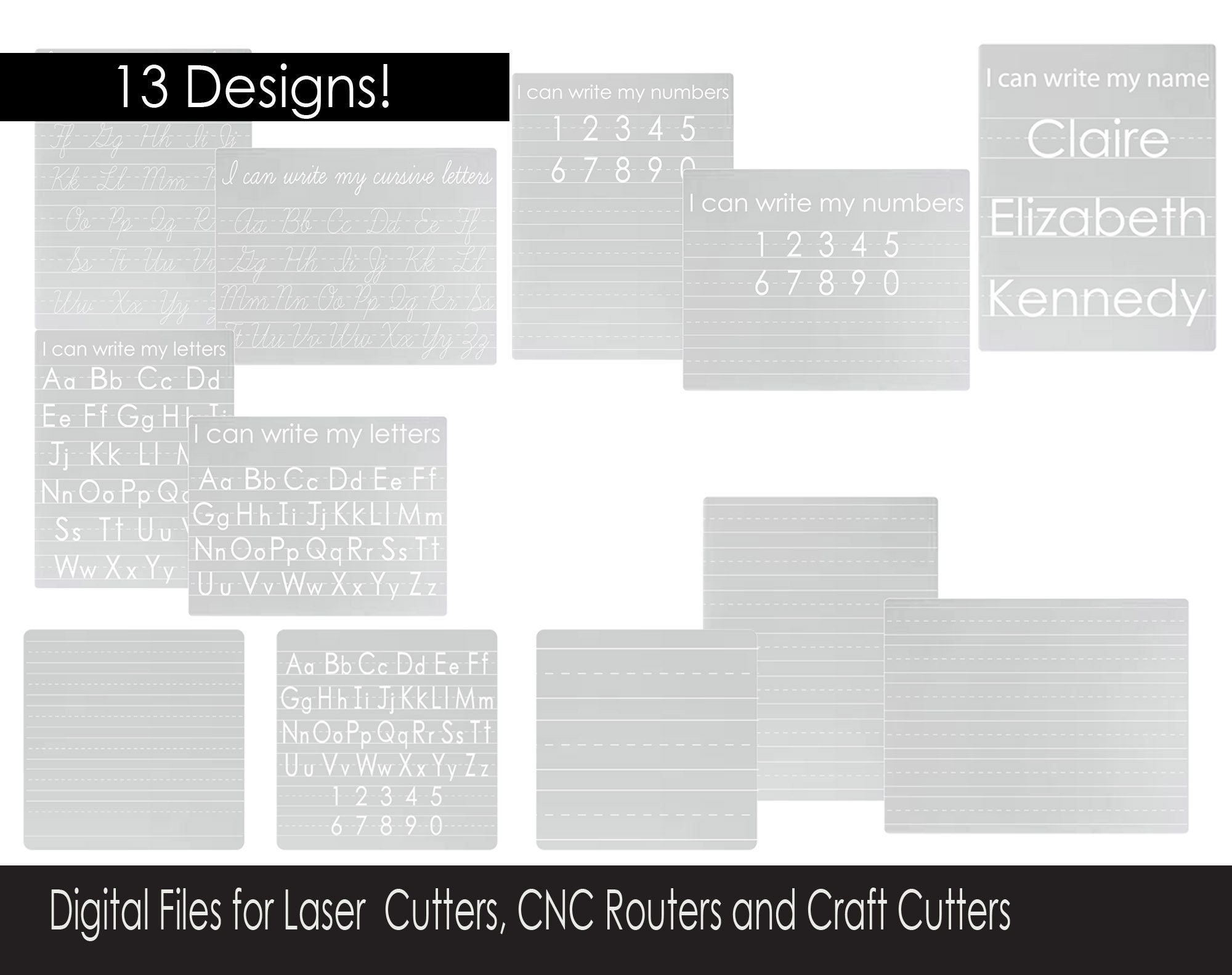 Dry Erase Writing Practice Tracing Board Collection Digital - Etsy