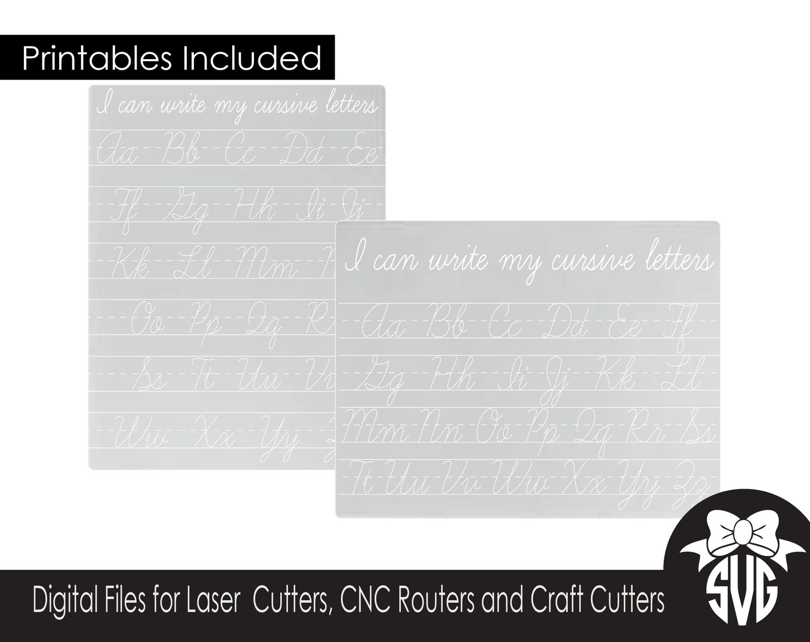 Dry Erase Writing Practice Tracing Board Collection | Digital Cut File ...