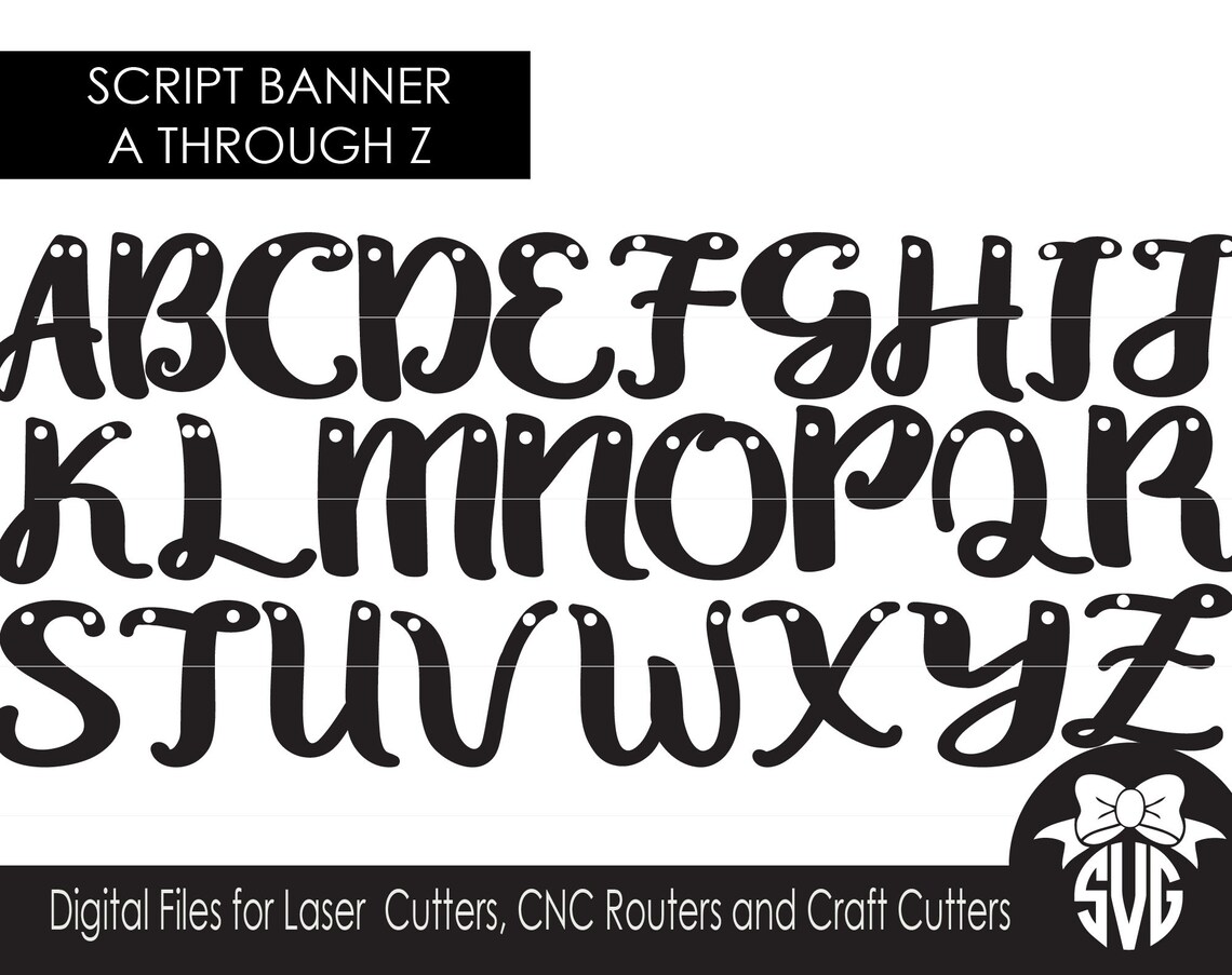 A-Z Script Letters for Banners and Garland Digital Cut File - Etsy