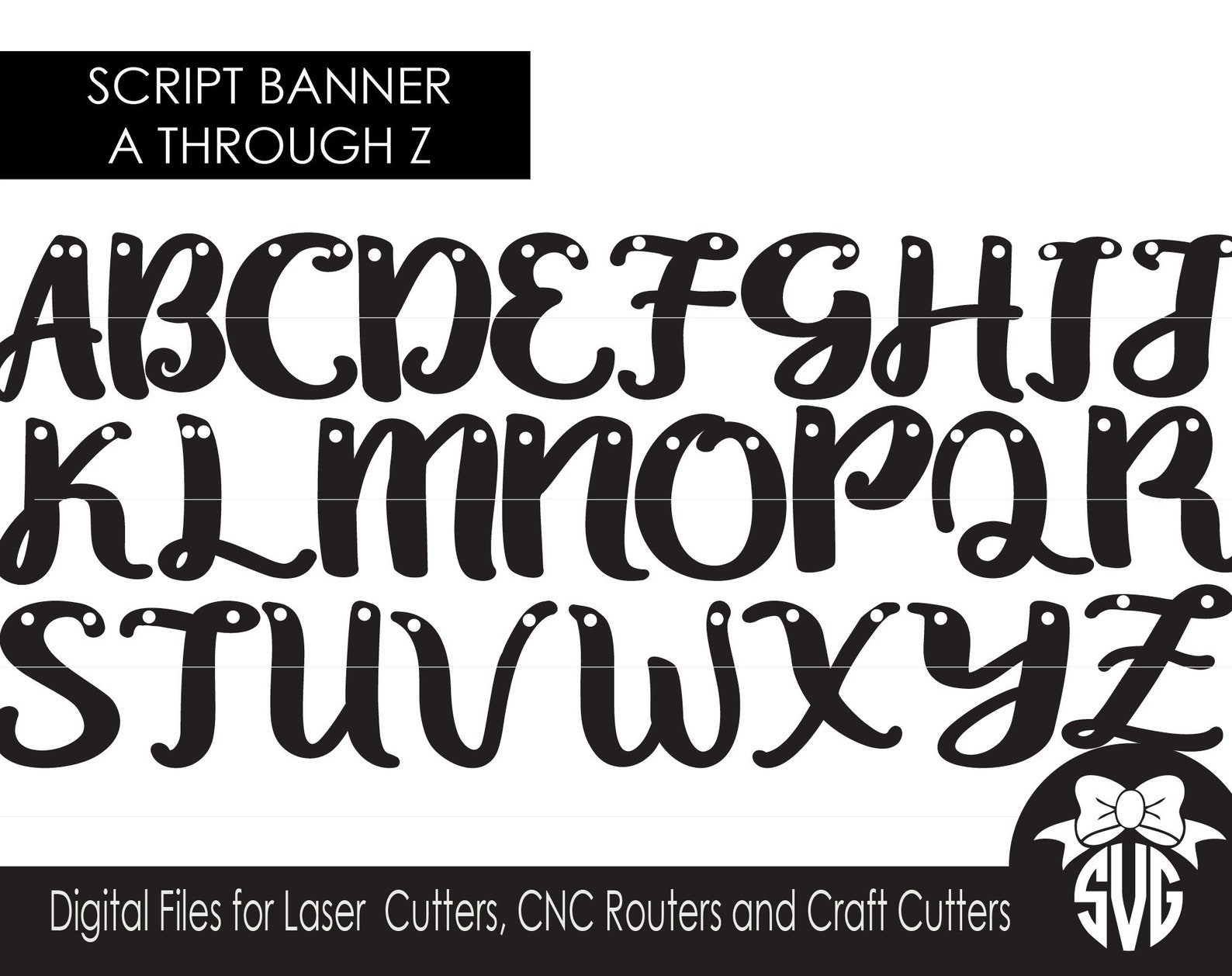 A-Z Script Letters for Banners and Garland Digital Cut File - Etsy