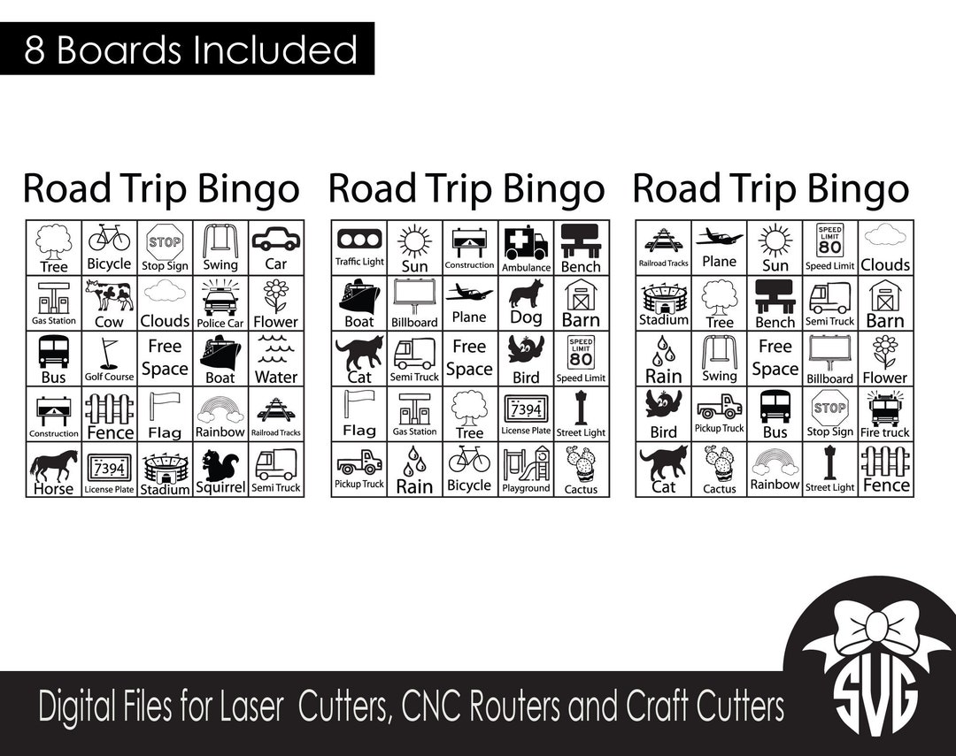 Road Trip Bingo Printable Game Boards | PDF File | Printables - Etsy