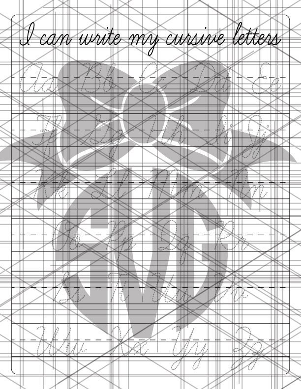 Dashed Cursive Letters Dry Erase Writing Practice Tracing | Etsy